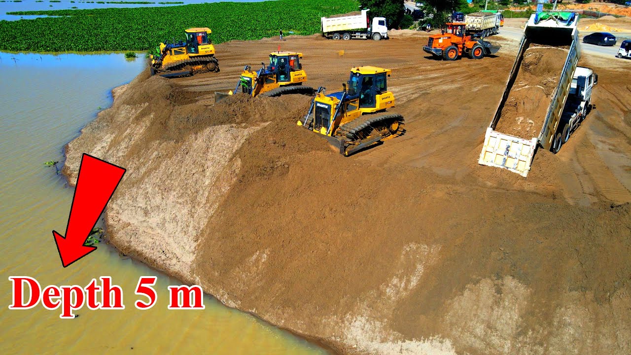 Entire video !!! Truck Dumping Sand, Dozers, Wheel Loader might result ...