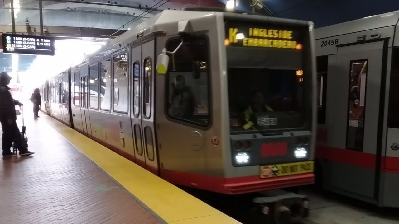 SF Muni 2002 Breda LRV3 #1546 on Route K Ingleside - 2-Car Train 1546 ...