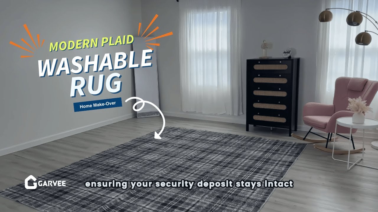 The Perfect Rug for Busy Homes. Modern Plaid, Washable, and Non-Slip ...