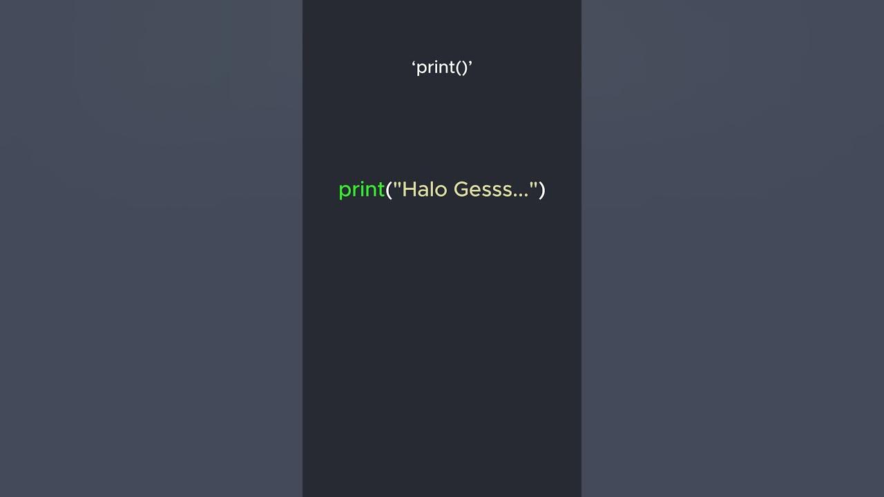 Seri Video Short Python dari Awal! | Belajar Python untuk Pemula - YouTube