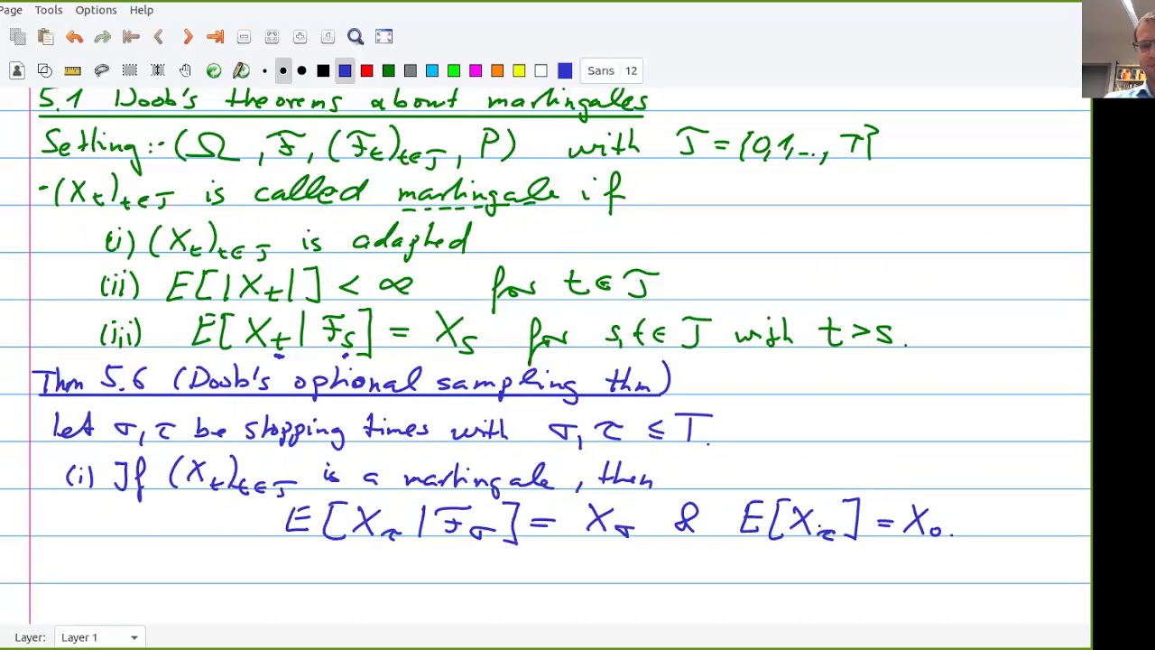 Mathematical Finance: L15 - Doob's theorem about martingales - YouTube