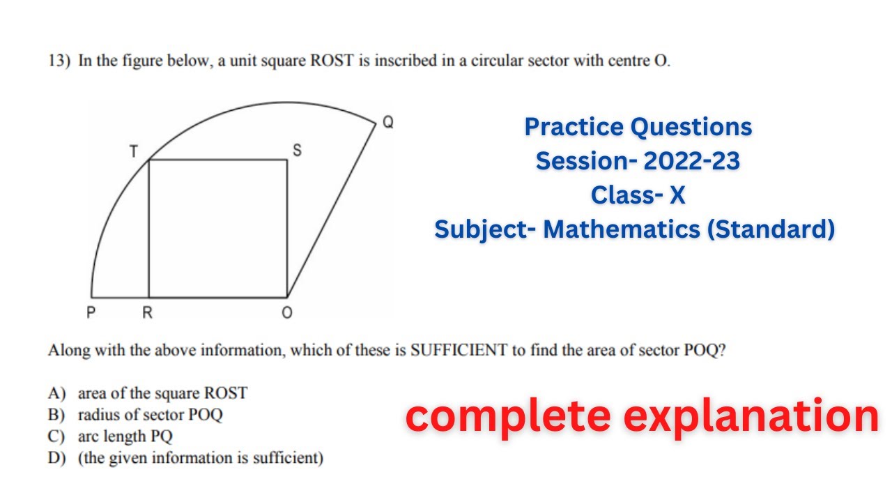 In The Figure Below A Unit Square ROST Is Inscribed In A Circular