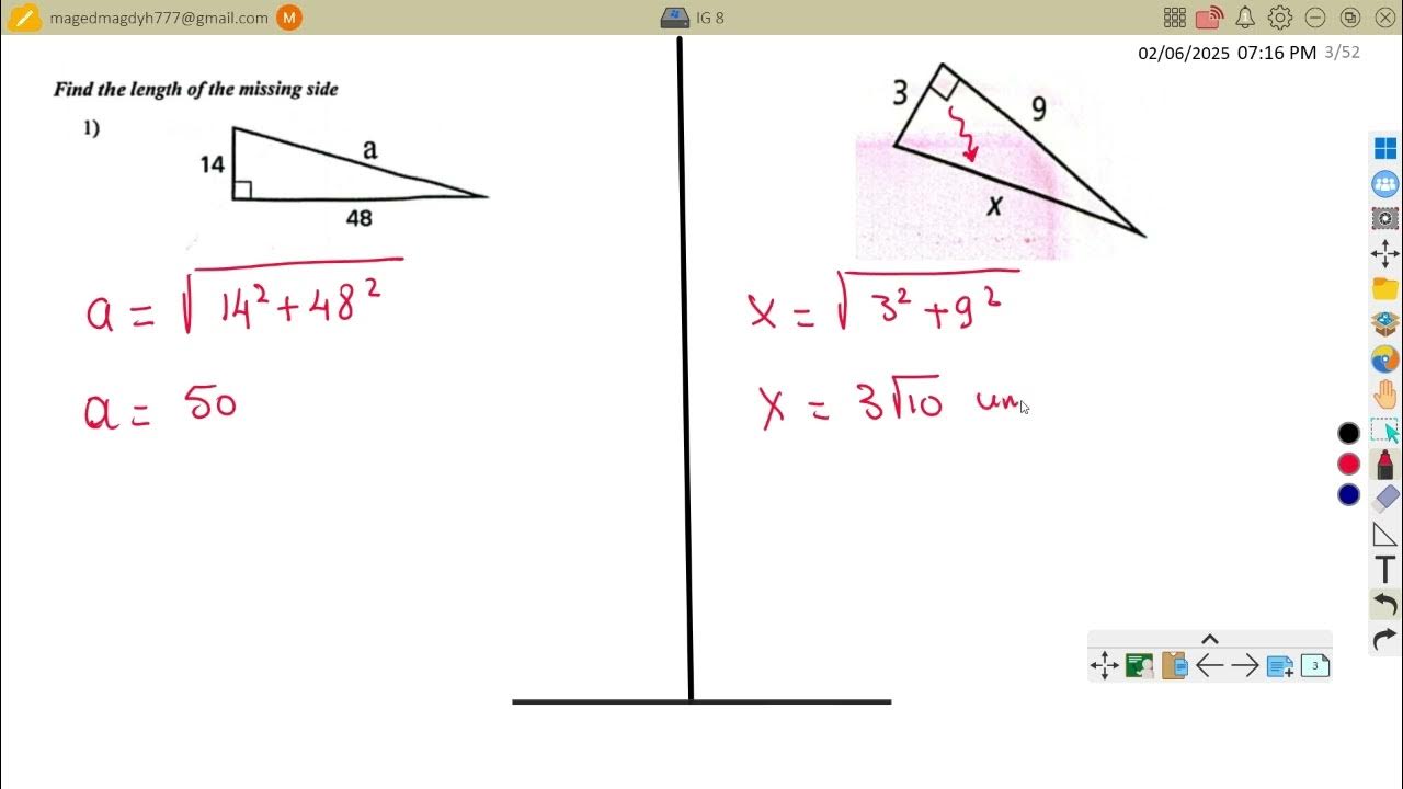 Pythagoras Theorem Year 8 IGCSE - YouTube