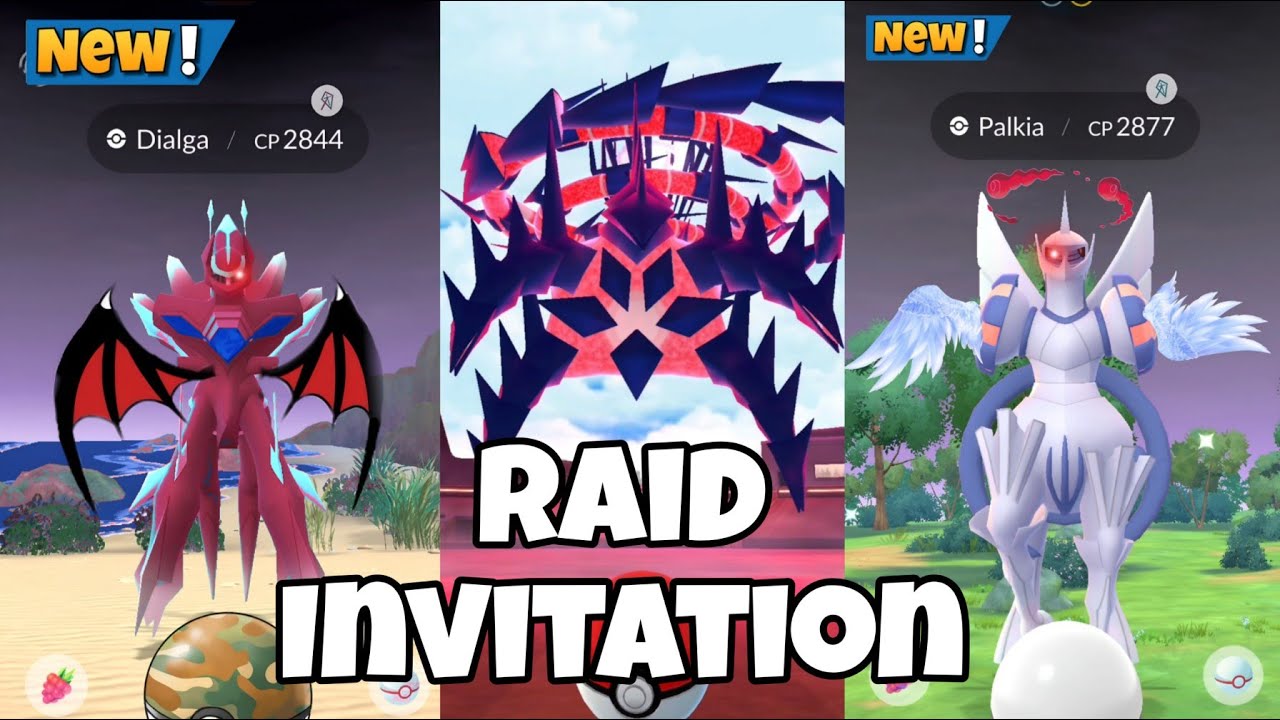 New ️Origin Dialga & Palkia Raid Invitation On Raid Day #PokemonGo ...