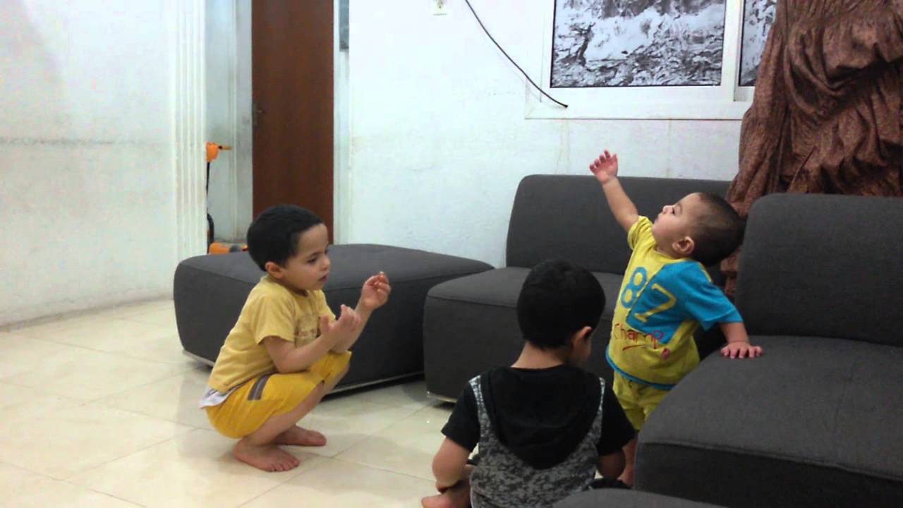 Laith Encourage his little baby brother to walk - YouTube