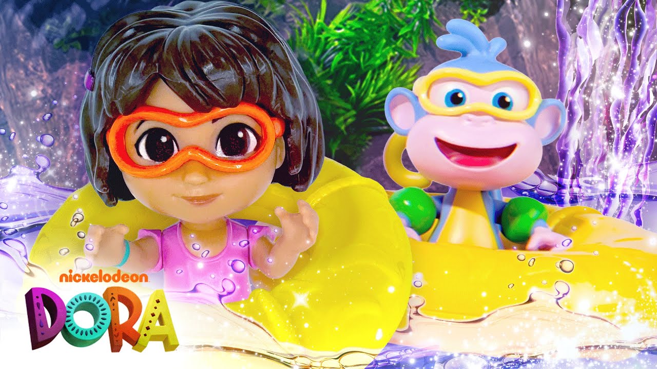 Dora's Glitter Waterfall Adventure! w/ Boots | Dora Toys | Shimmer and ...