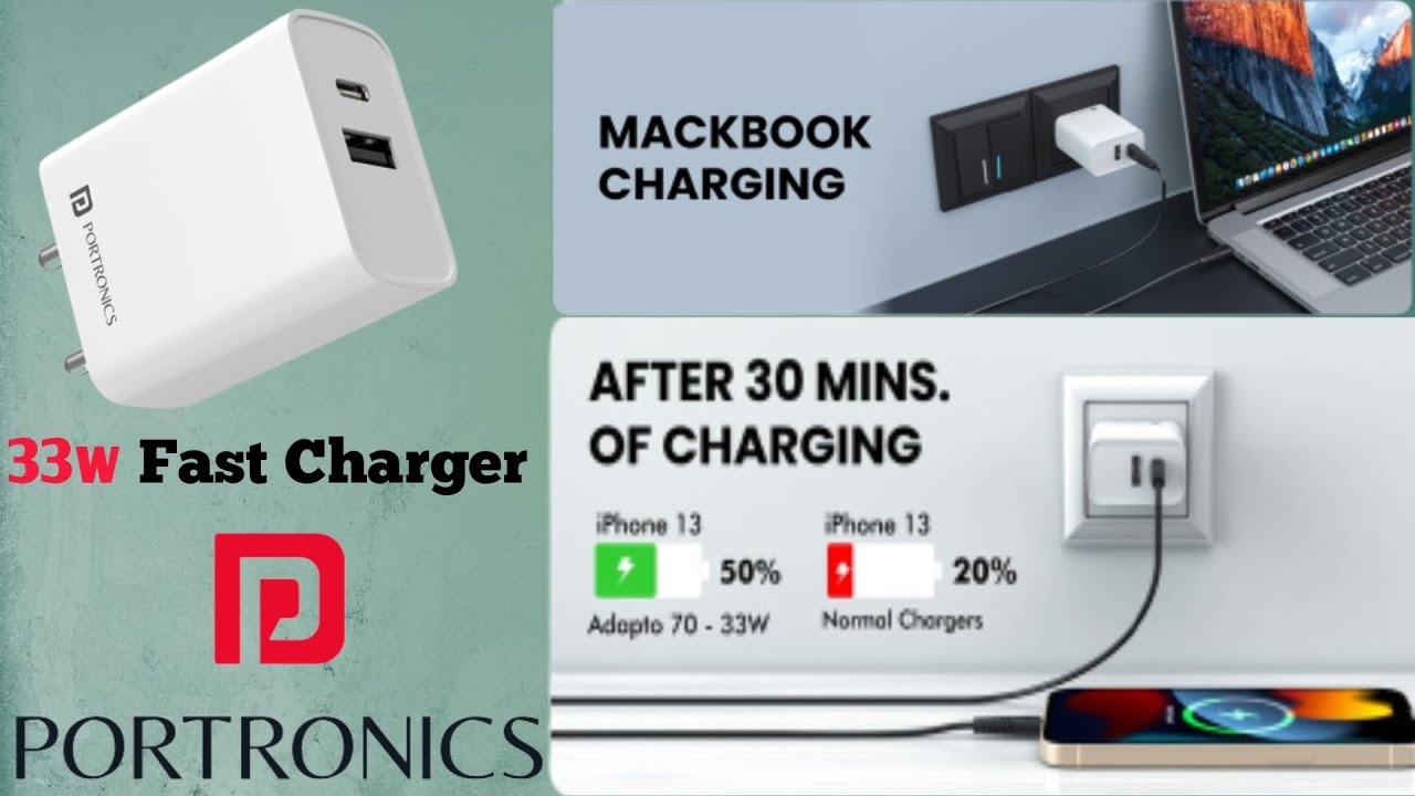 33w fast charger with dual port#portronics #unboxing #adapto70 - YouTube