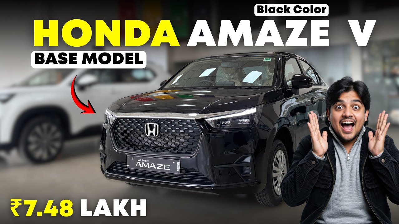 Honda Amaze Base Model 2026 | Amaze Black Color 🔥 | Honda Amaze V Base ...