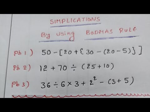 Simplications using BODMAS Rule - YouTube