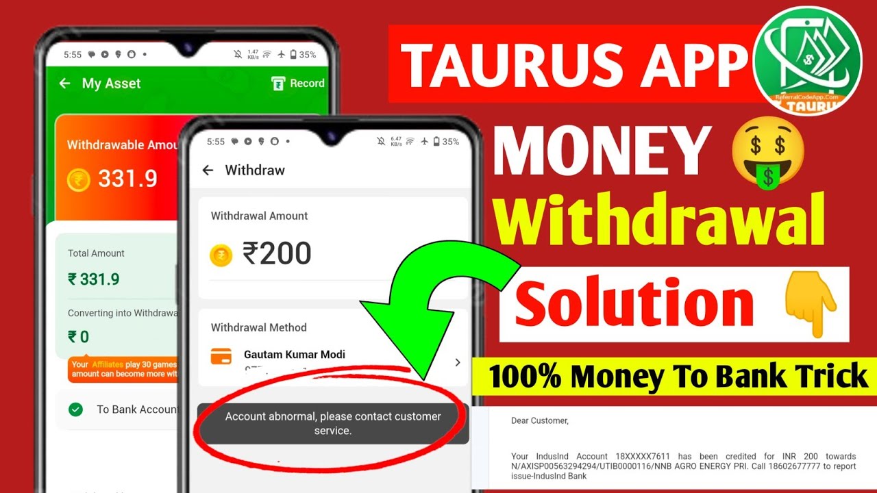 Taurus App Withdrawal Problem | Tarun App Money Withdrawal Problem Solution | Taurus Withdrawal ...