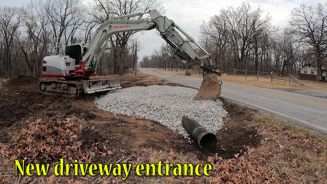 Installing The New Driveway Entrance And Finishing The Pad - YouTube