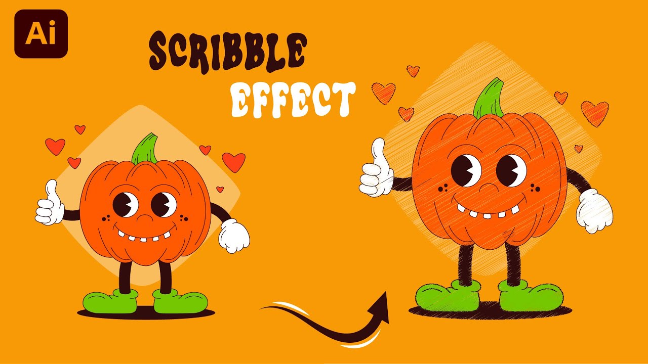 HOW TO CONVERT VECTOR INTO PENCIL SCRIBBLE EFFECT IN ADOBE ILLUSTRATOR ...