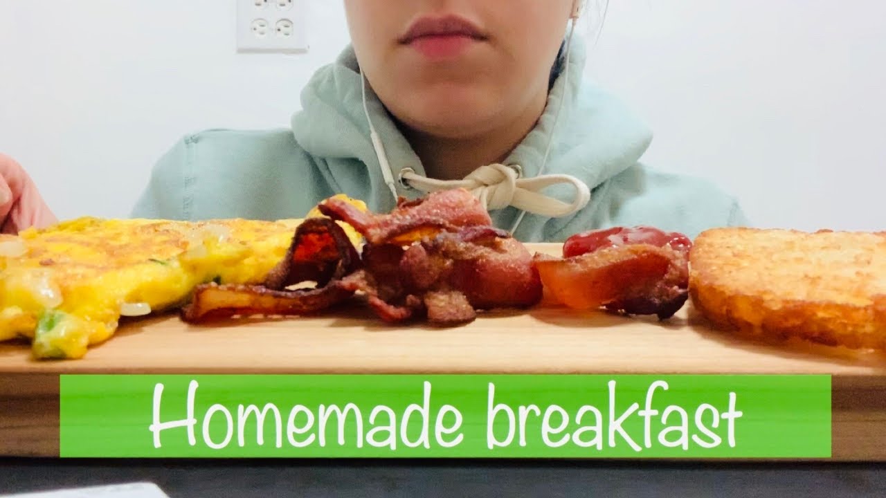 MY FIRST VIDEO-HOMEMADE BREAKFAST| EATING SOUNDS| NO TALKING - YouTube