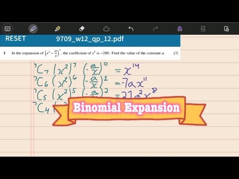 (O/N2012 /P12) A level Math Binomial Expansion - YouTube