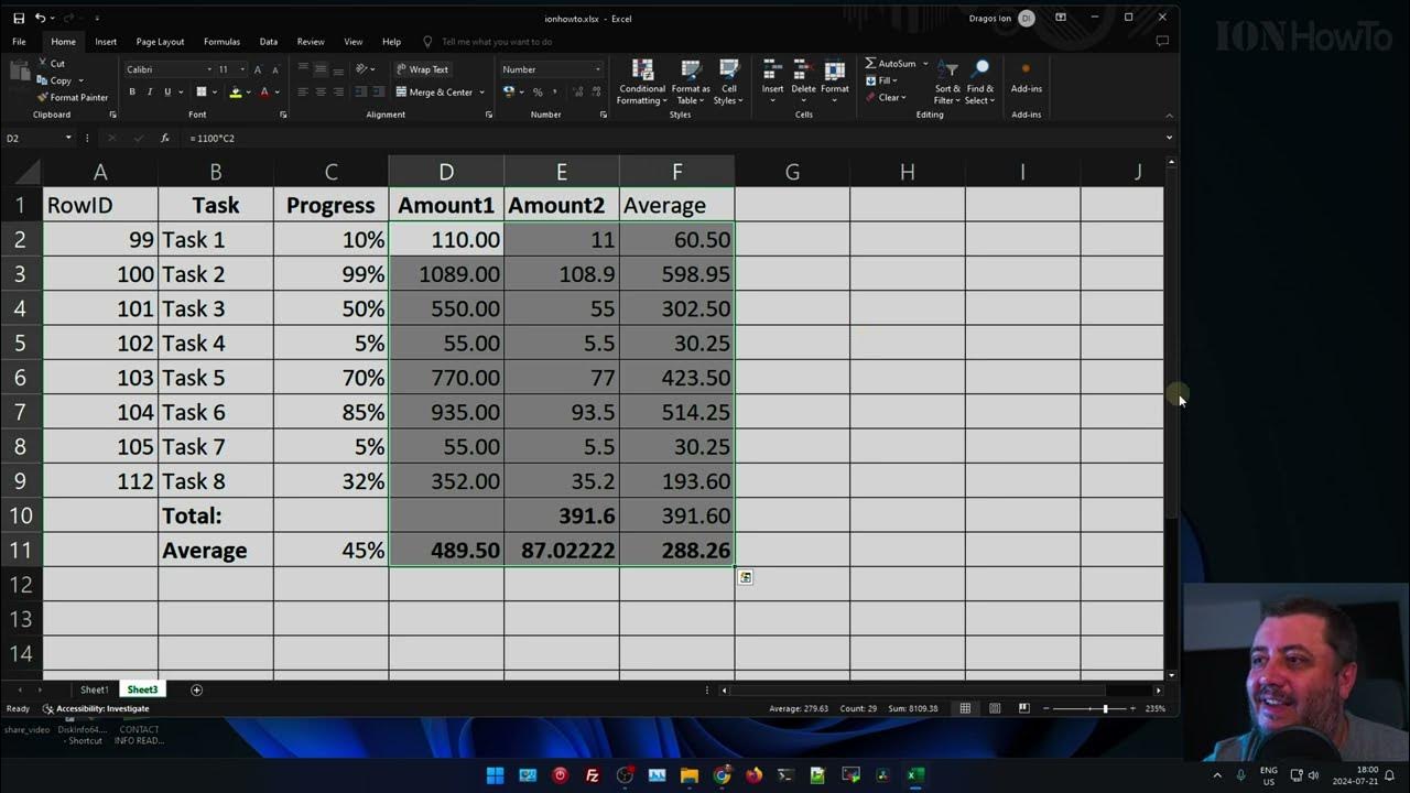 How to Find Average in Excel and Calculate Averages - YouTube