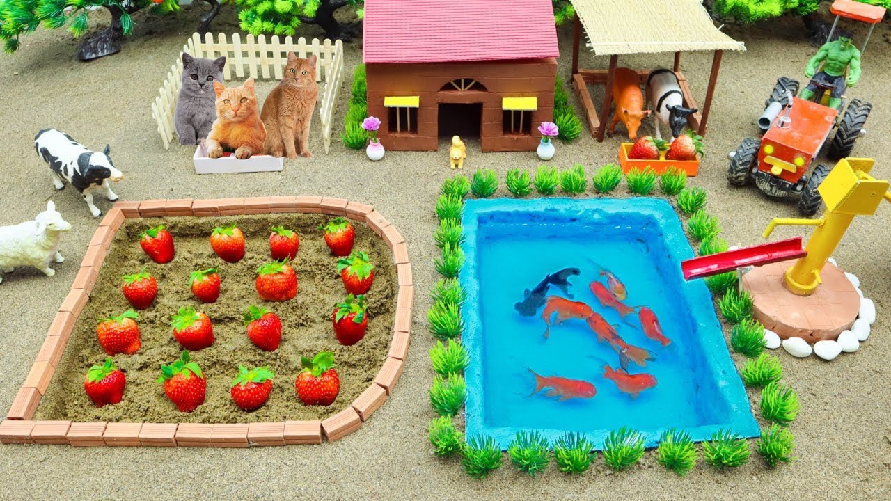 DIY mini Farm Diorama with house for Cow,Pig | Mini Hand Pumb Supply ...