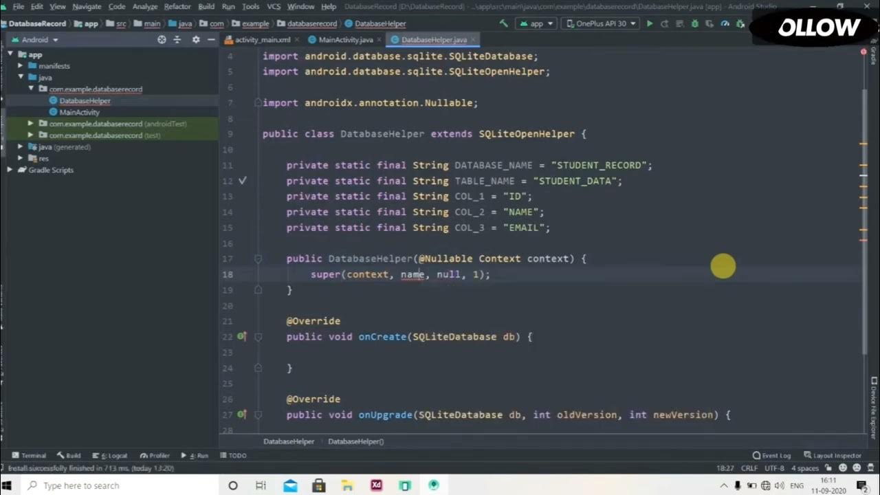 Membuat Tampilan SQLITE pada Aplikasi Android Studio - YouTube
