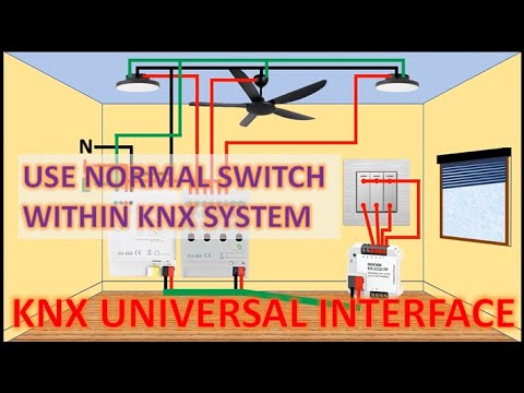 knx universal interface | how to use normal electric switch within knx system - YouTube