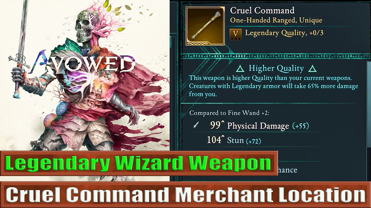 Legendary Wizard Weapon Cruel Command Merchant Location Avowed - YouTube