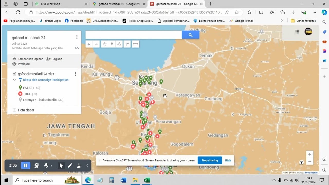 Cara update data di peta buatan sendiri gmaps - YouTube