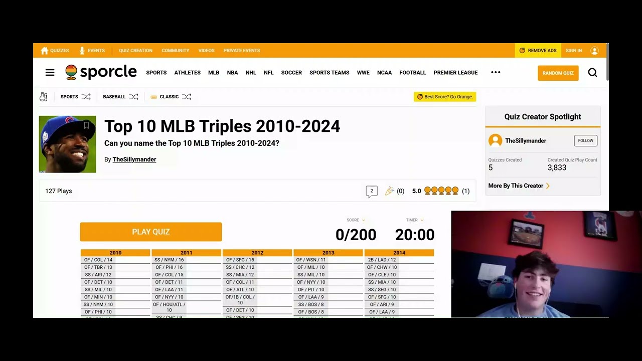 I tried to be better than JM Baseball! QUIZ - Naming MLB's Triples ...