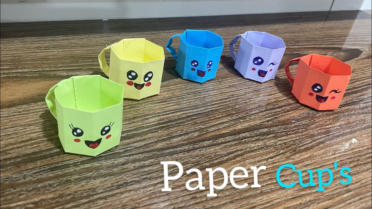 Paper cups making tutorial | easy way to make cute paper cups | origami ...