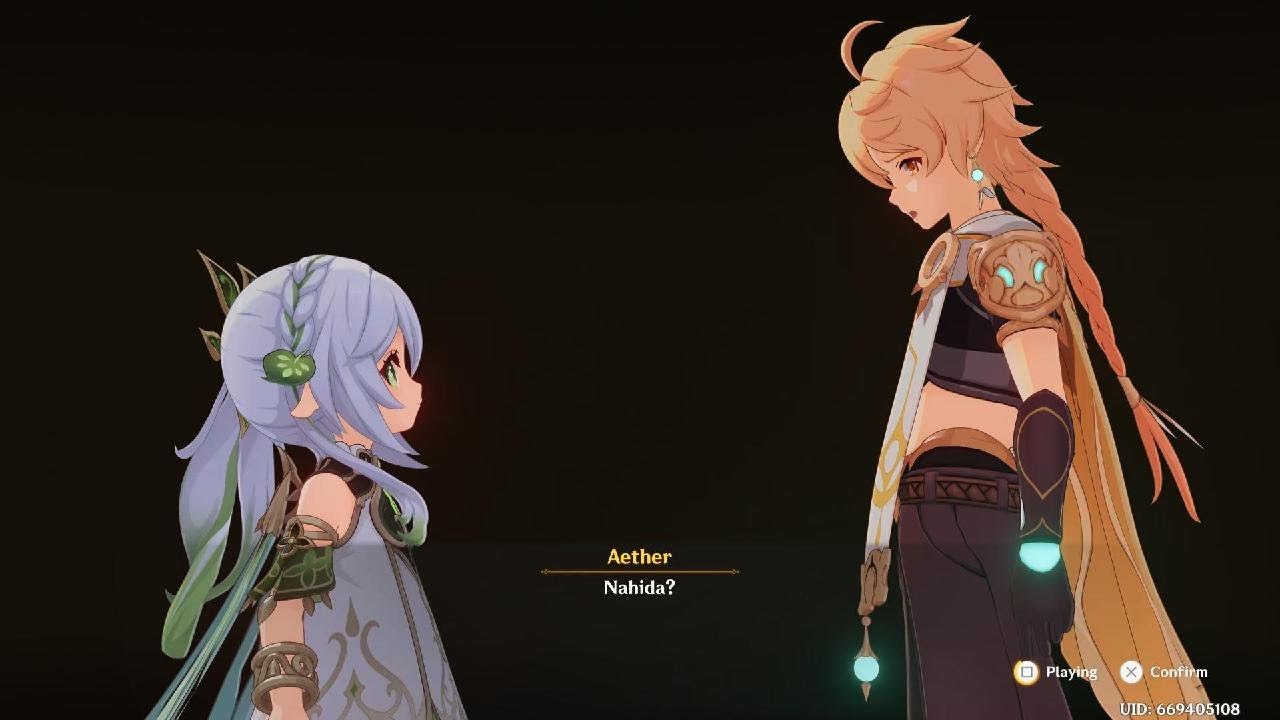 Genshin Impact aether saves nahida cutscene - YouTube