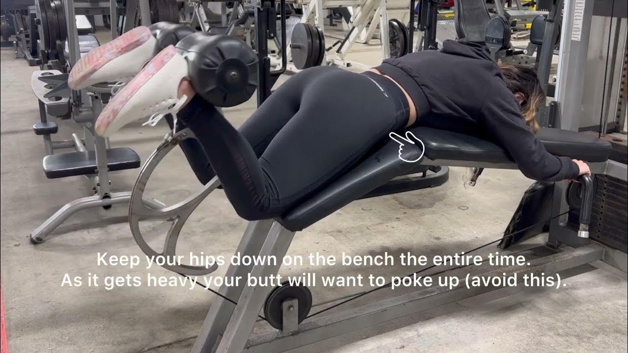 Laying hamstring curl machine - YouTube