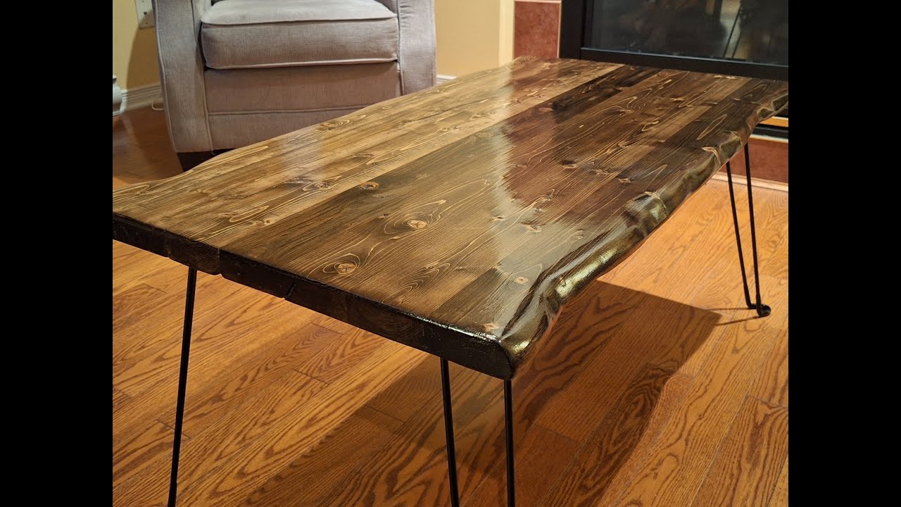 How I Built A Rustic Fake Live Edge Coffee Table Using Basic ...