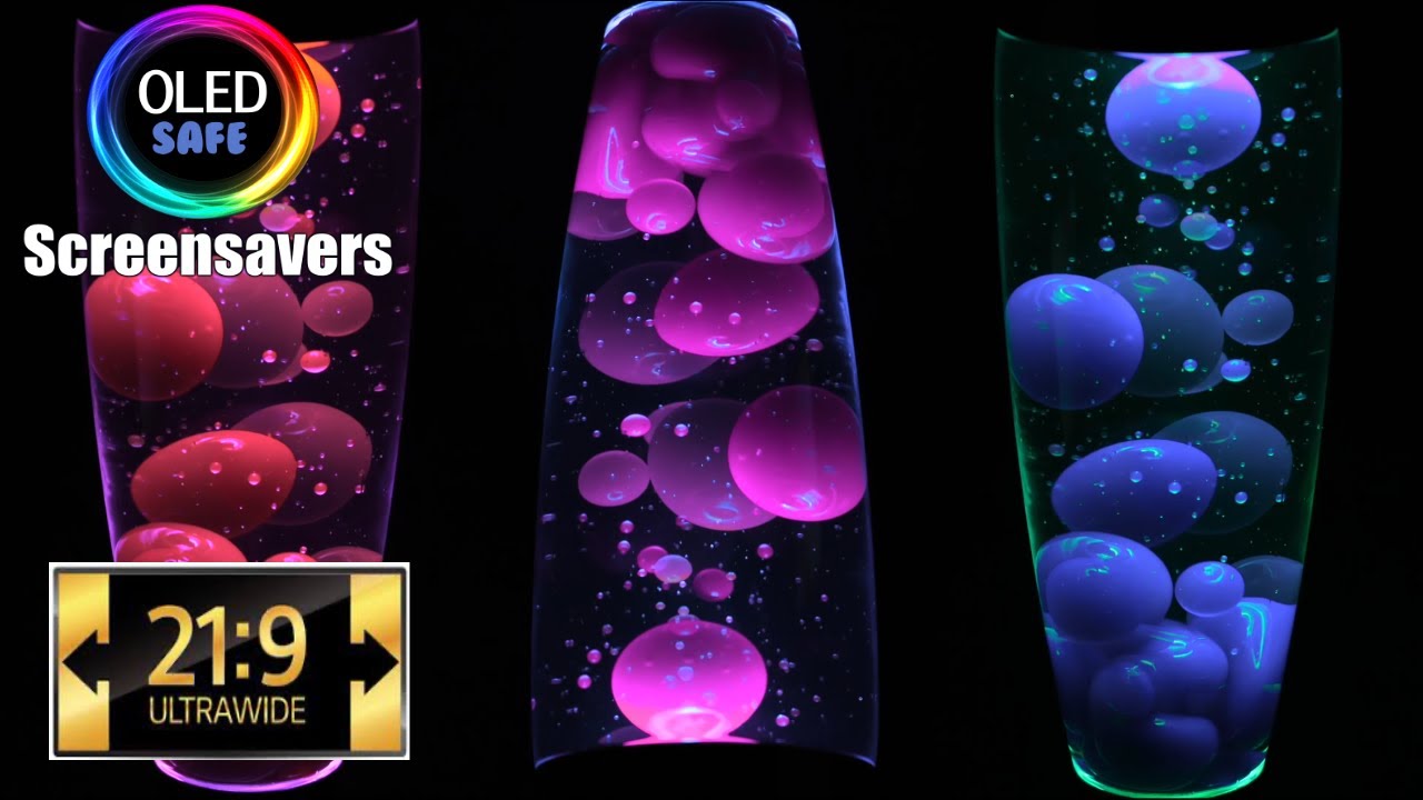 21:9 Ultrawide Lava Lamps Changing Colors Screensaver - 10 Hours - OLED ...