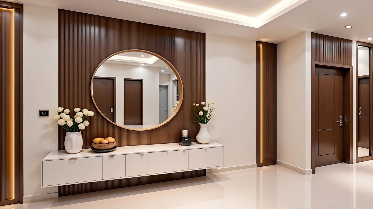 Top 100 Stylish Entryway Design Ideas 2026 | Modern Foyer Wall ...