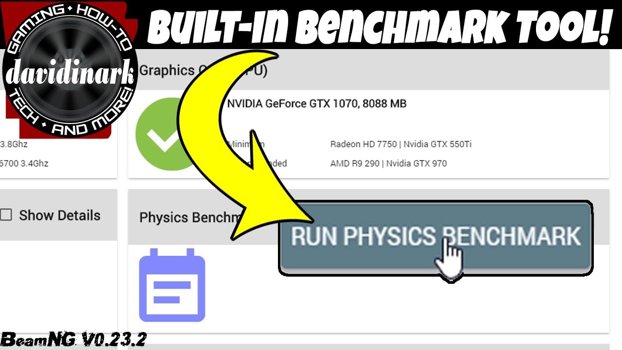 BeamNG Drive - Built-in Benchmark Tool!? Tutorial How to run BeamNG ...