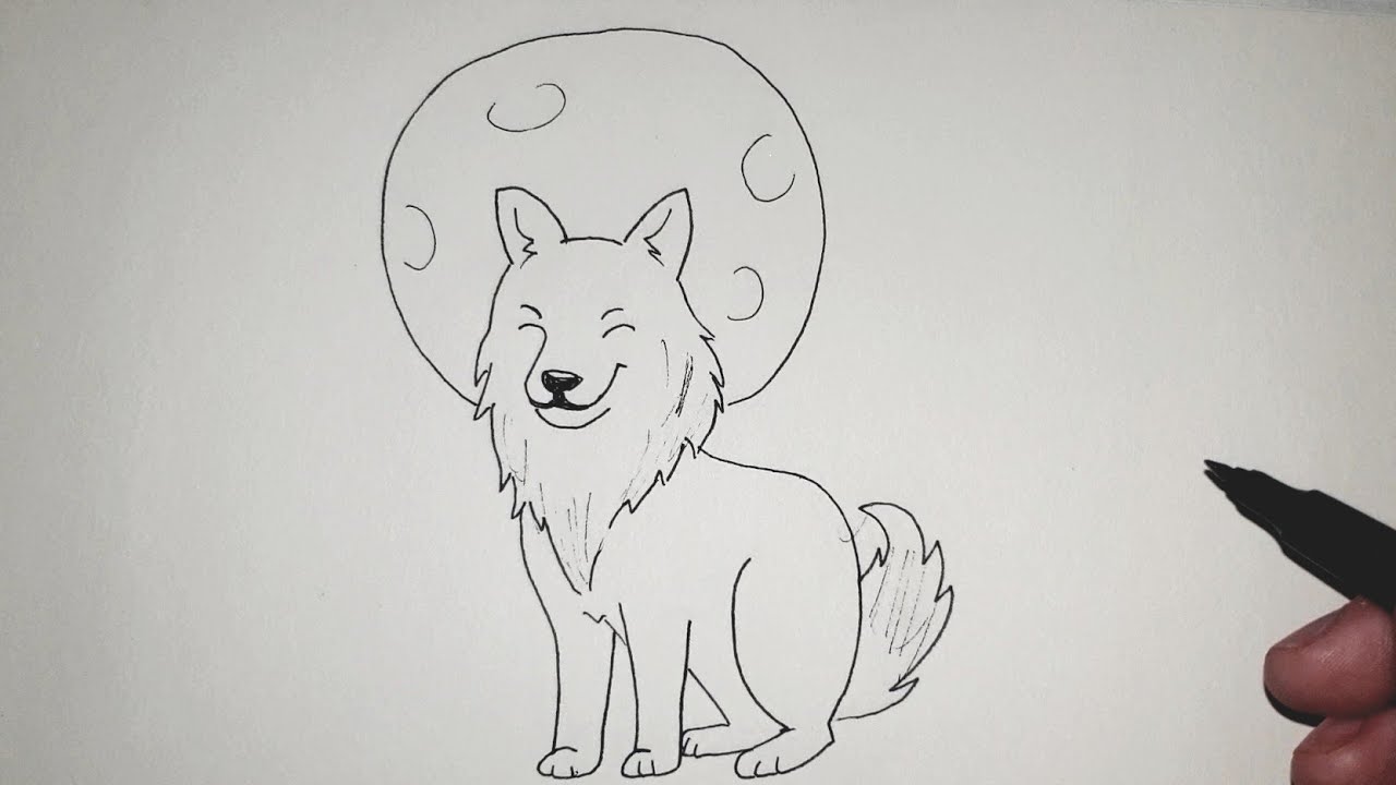 Kako nacrtati Vuka na Mesecini/How to draw a Wolf in the Moonlight ...