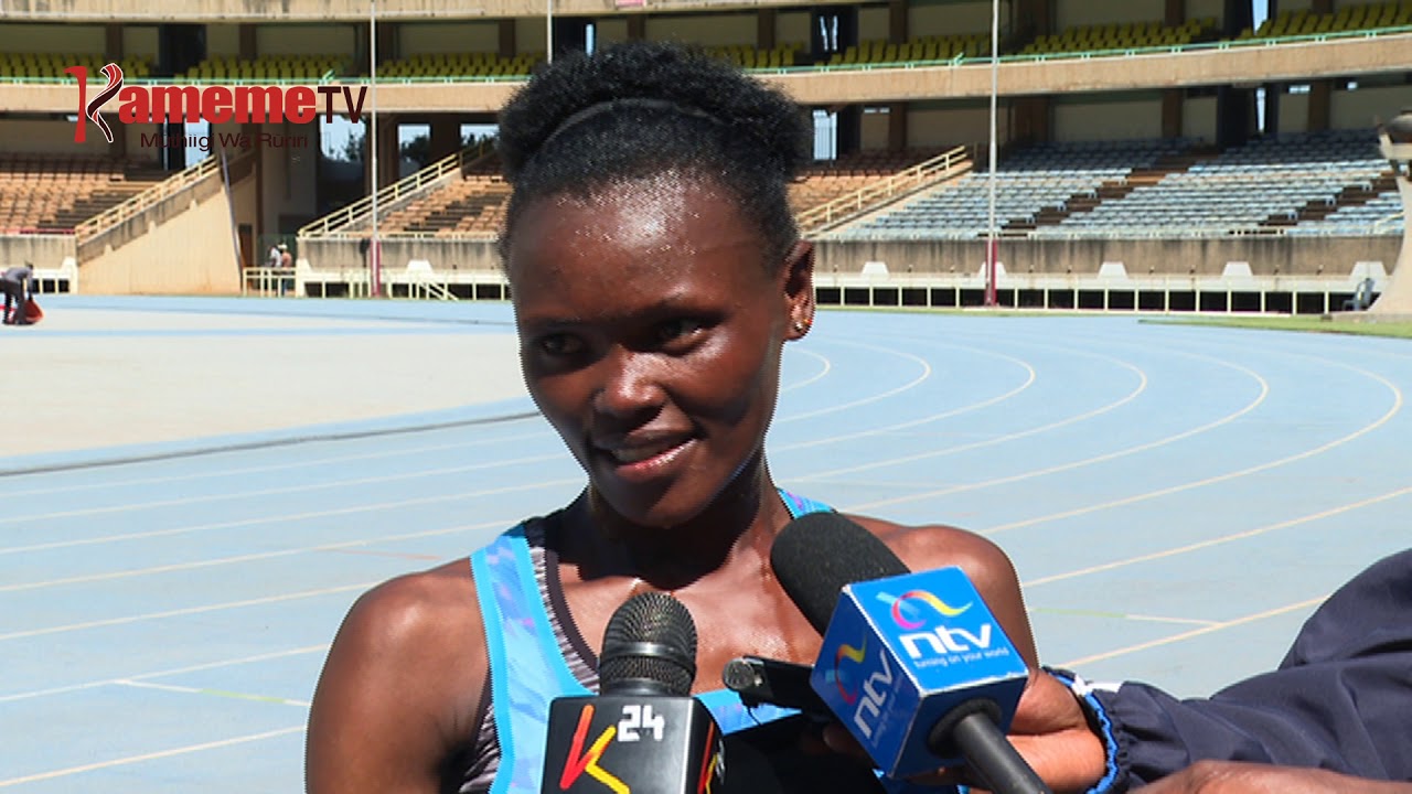Mercy Wanjiru gutongoria ihenya ria mita 5000 umuthi Kasarani - YouTube