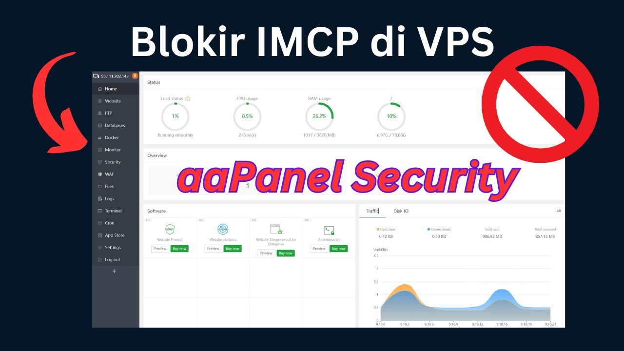 Cara blokir ICMP di VPS aaPanel (aaPanel Security) - YouTube