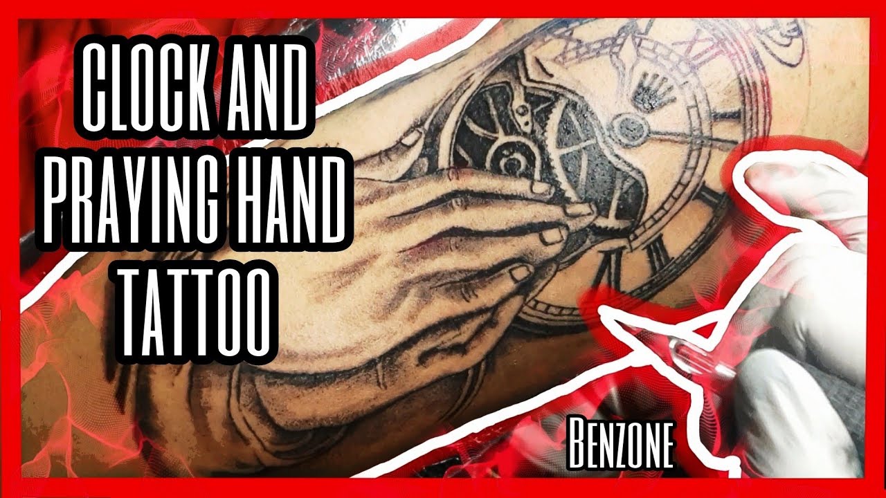 Clock and Praying Hand Tattoo | Timelapse by BenZone - YouTube