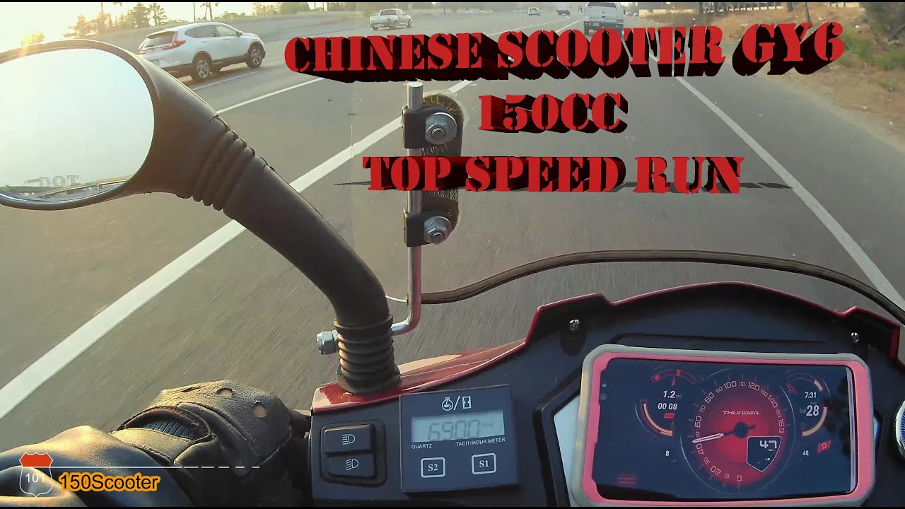 Chinese Scooter GY6 150cc Engine Top Speed Run | 150Scooter - YouTube