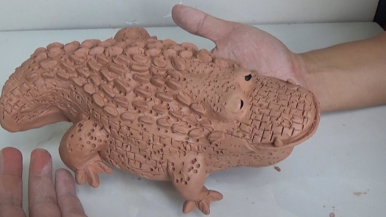DIY Make A Cute Fat Crocodile Out Of Clay - Easy Clay Sculpture - YouTube