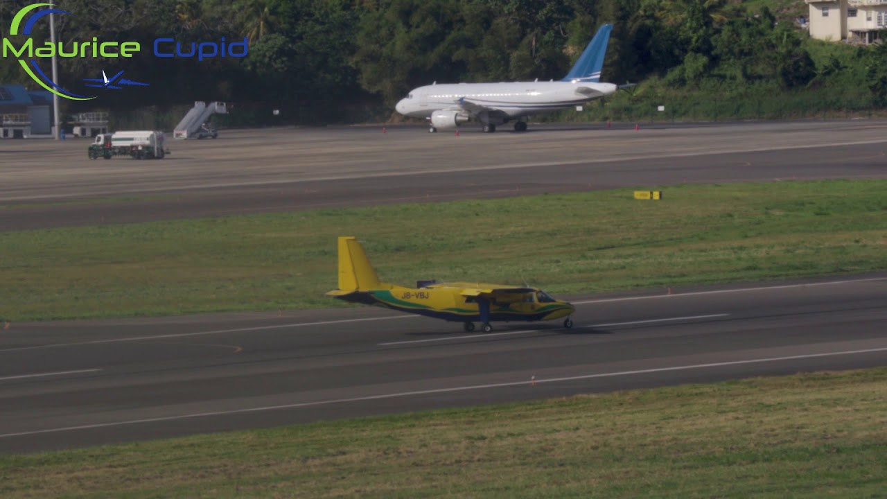 2 Air Adelphi DHC-6-300, 1 Fedex Cessna C208B, 1 SVG AIR BN-2 @ Argyle ...