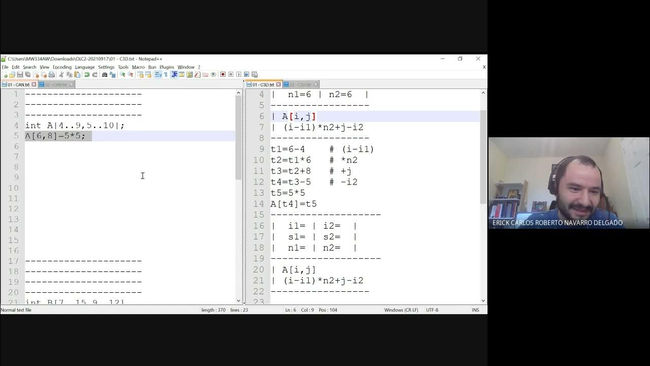 Codigo Tres Direcciones (C3D) Arrays parte 2 - YouTube
