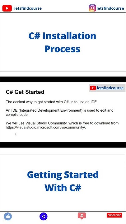 Getting Started With C# | C# Install #csharp - YouTube