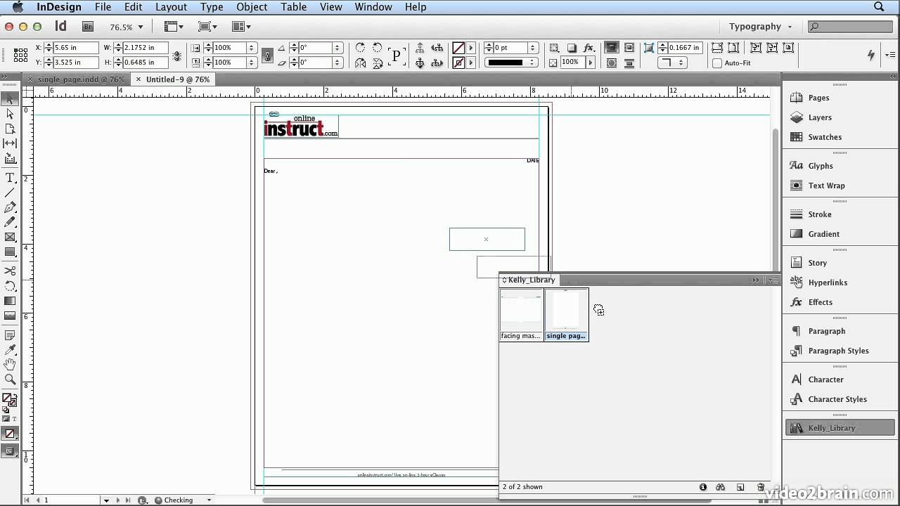 Adobe Indesign CS6 Tutorial - 46 Building Libraries for Frequently Used ...