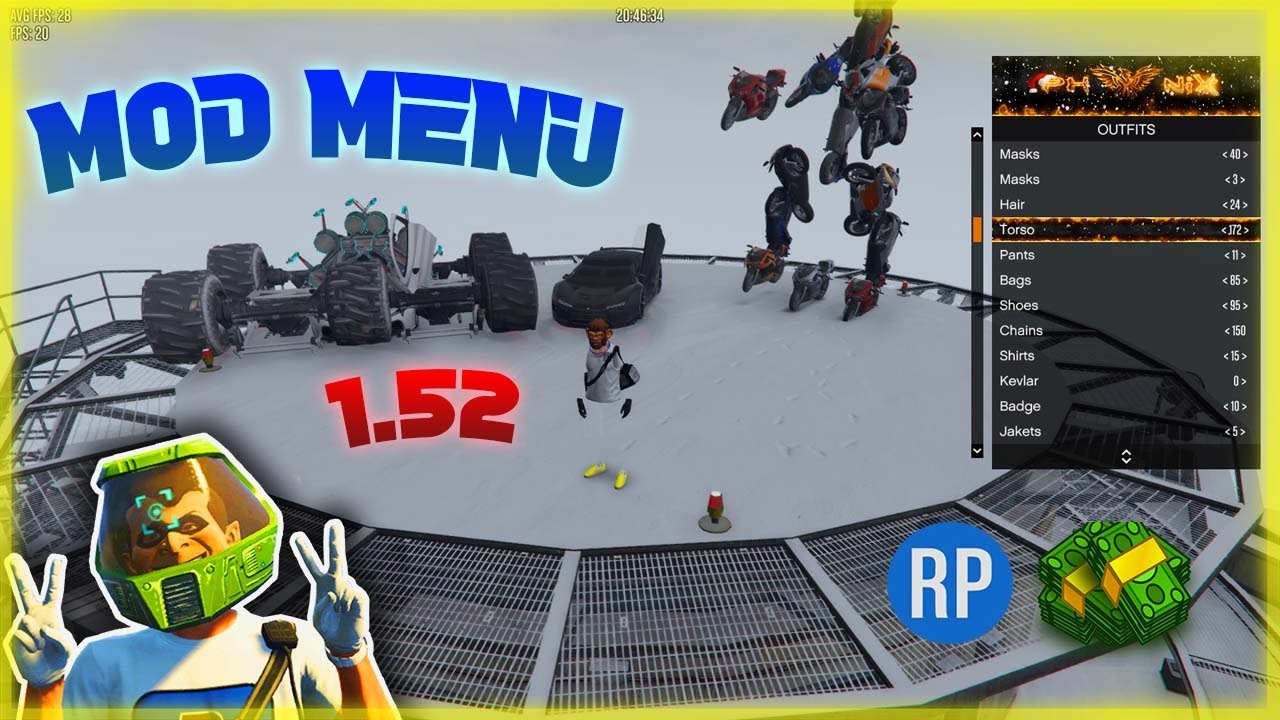 MOD MENU GTA V ONLINE GRATUIT | 1.52 / 1.53 [ VOITURE MODDE, ARGENT ...