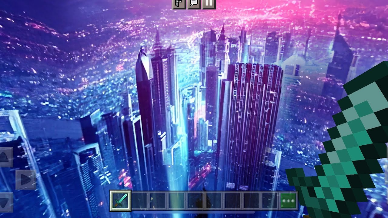 City At Night [Custom SKY] texture pack minecraft pe - YouTube