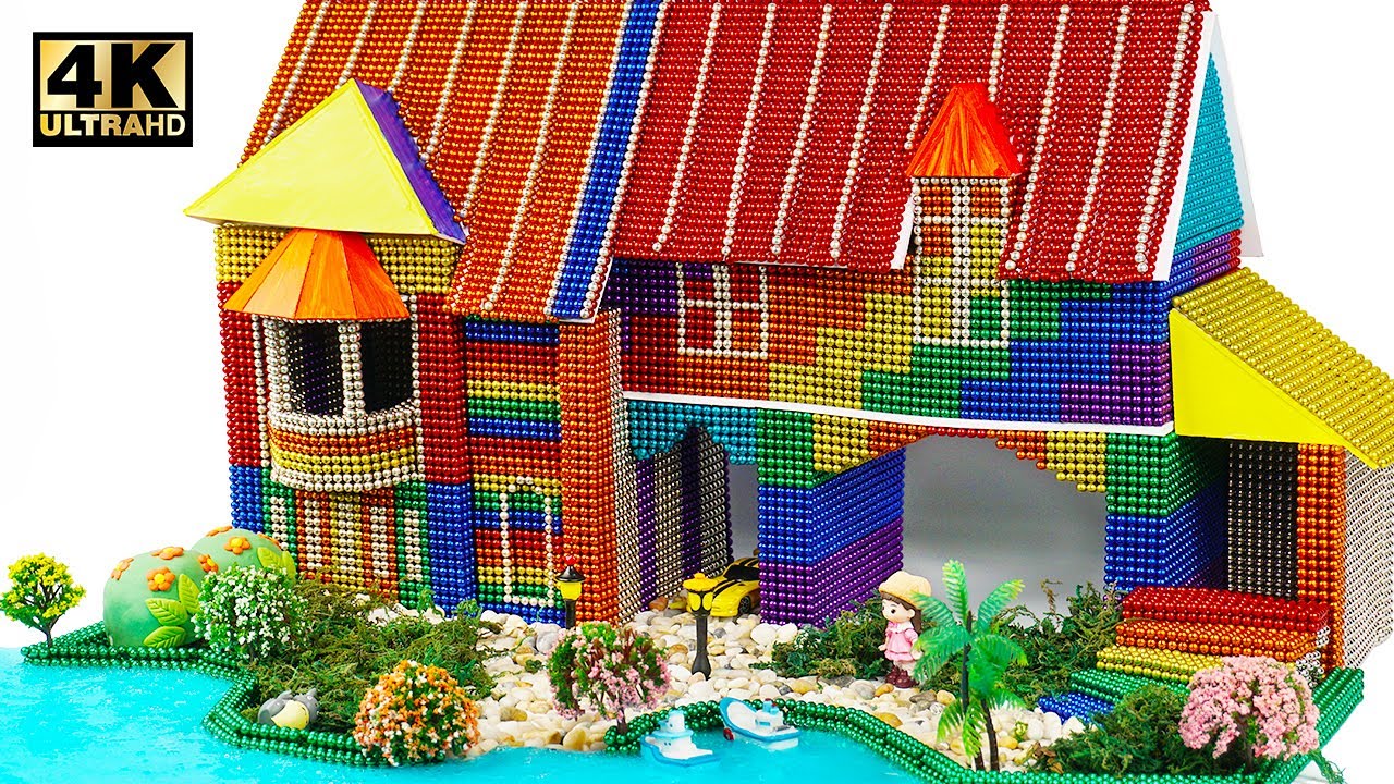 DIY - How To Build Lakeside Mansion From Magnetic Balls (Satisfying ...