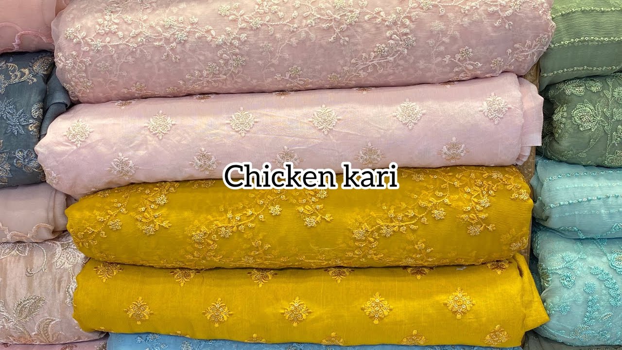 Karachi chicken kari Embroidered Duppata With Raw silk Shirt # ...
