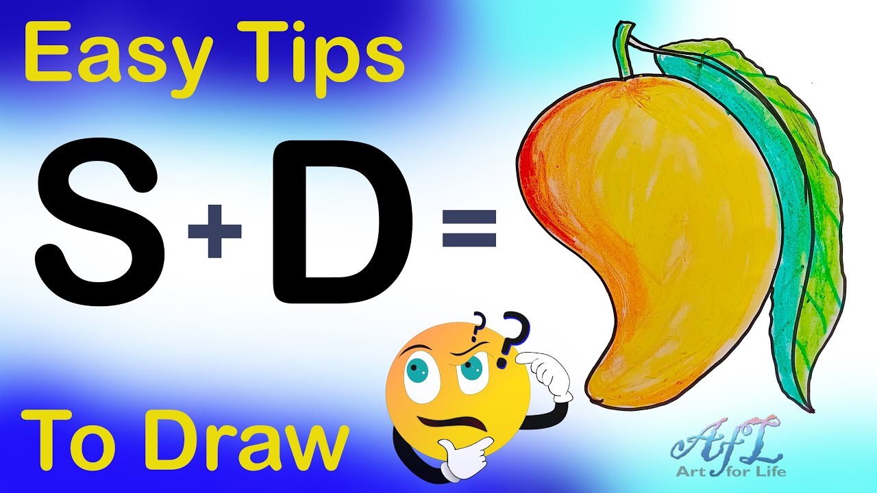 Learn to Draw Mango from Alphabets S and D ! Easy step by step drawing ...