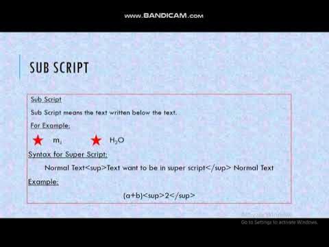 Lecture 11 | Super script and Sub script in HTML - YouTube
