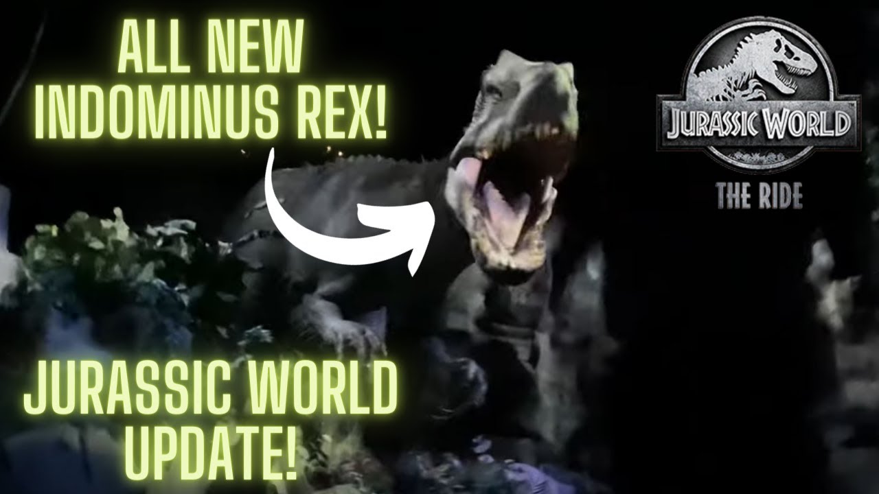 ALL NEW INDOMINUS REX ON JURASSIC WORLD THE RIDE AT UNIVERSAL STUDIOS ...