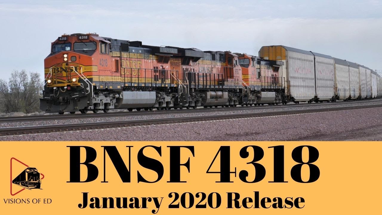 Autorack Train Westbound Lead By C44-9W Locomotive BNSF 4318 - YouTube